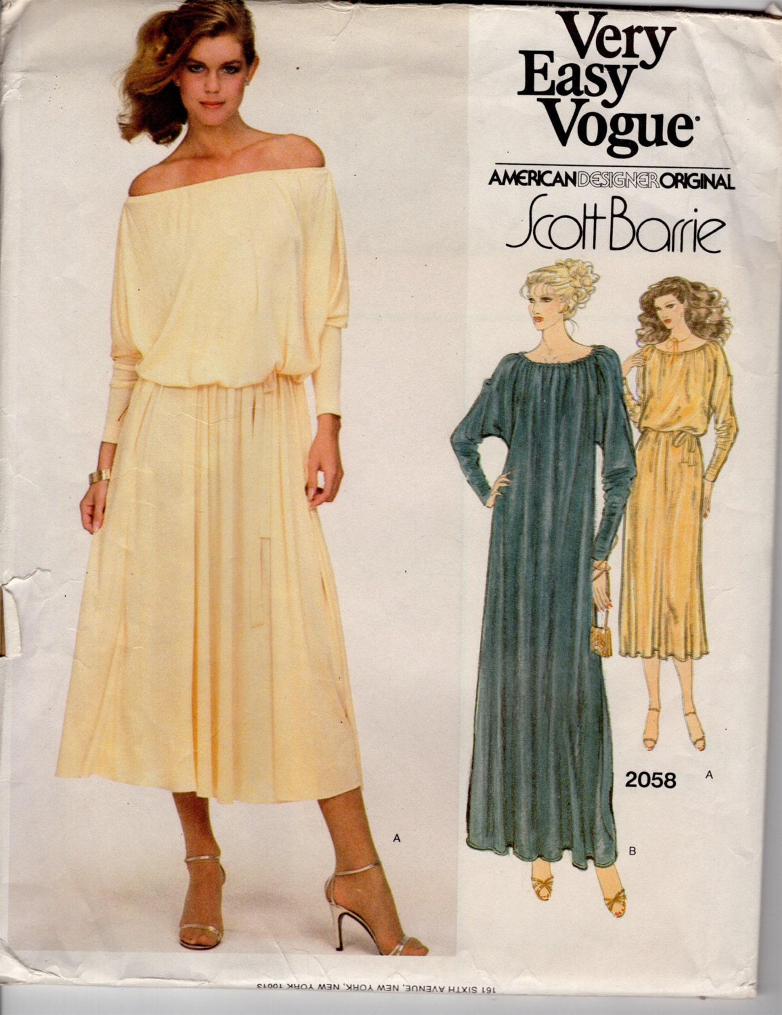 1970's Vintage Scott Barrie Vogue 2058 American Designer Dress Sewing ...