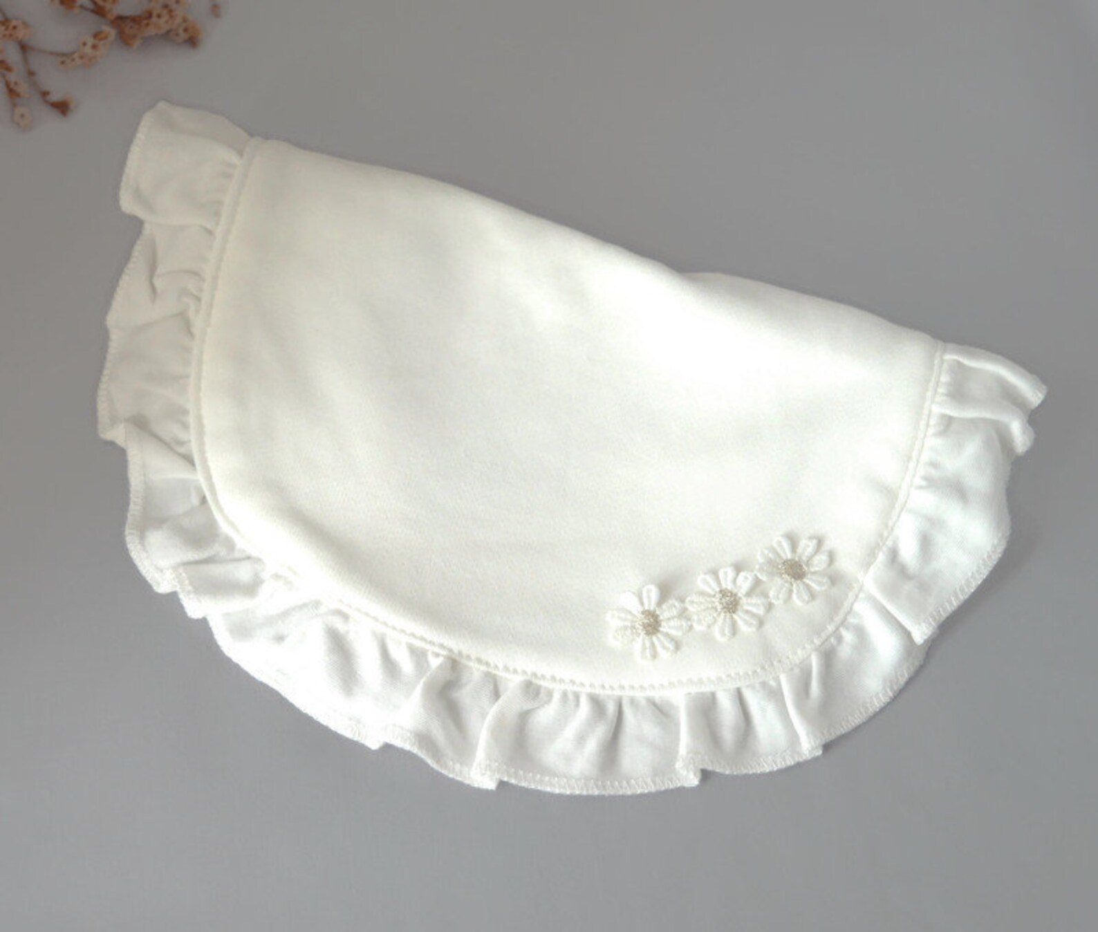 Baby Bib With Daisy Flower for Baptism Christening Decorated Bib ...