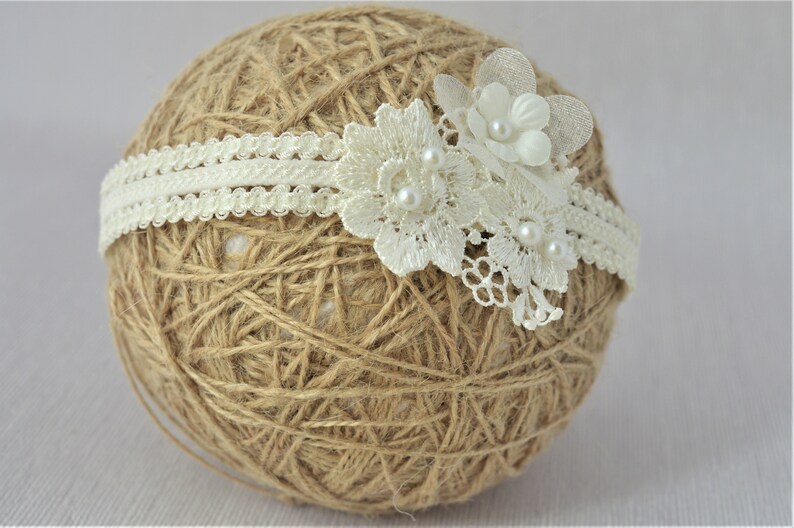 Baby Flower Hair Band for Baptism Christening Baby Ivory - Etsy UK