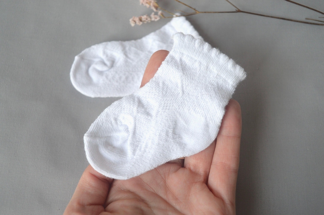 Baby Pure White Socks for Baptism, Christening Plain Socks, Newborn ...
