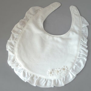 Baby Bib With Daisy Flower for Baptism Christening Decorated Bib ...