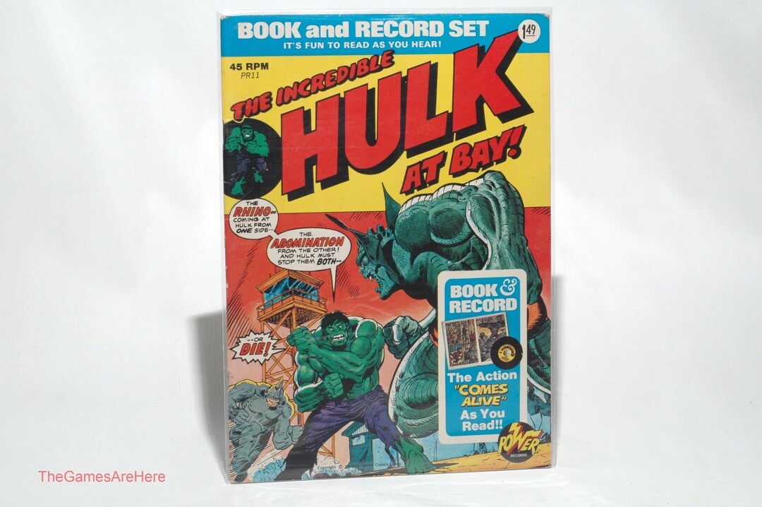 The Incredible Hulk at Bay Book and Record Set - Power Records 1974 - Etsy