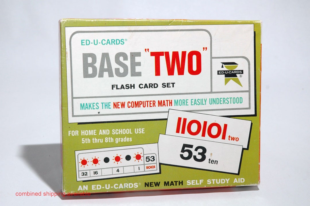 Base Two Math Flash Card Set - Ed U Cards 1967 - Etsy