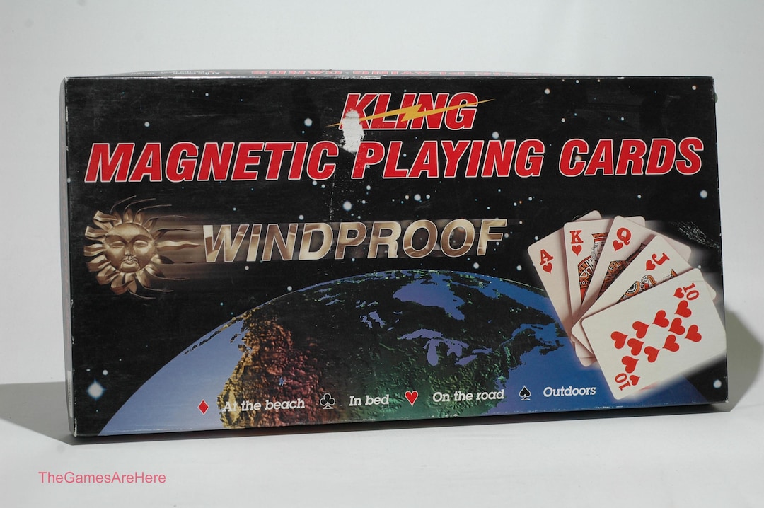 Kling Windproof Magnetic Playing Card Set W One Deck VINTAGE read ...
