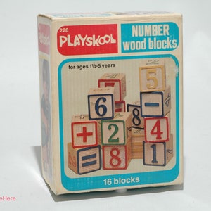 Number Wood Blocks Playskool 1978 COMPLETE - Etsy