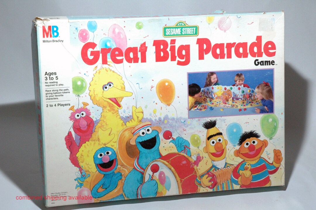 Sesame Street Great Big Parade Game - Milton Bradley 1989 COMPLETE ...