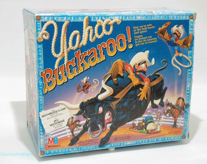 Yahoo Buckaroo Motorized Bull Game Milton Bradley 1991 COMPLETE With ...