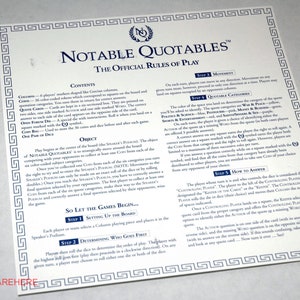 Notable Quotables Game - Gamemakers Ltd. 1990 COMPLETE - Etsy