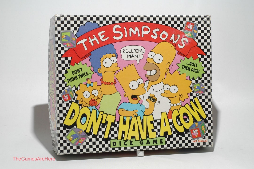 The Simpsons Don't Have a Cow Dice Game Milton Bradley 1990 COMPLETE - Etsy