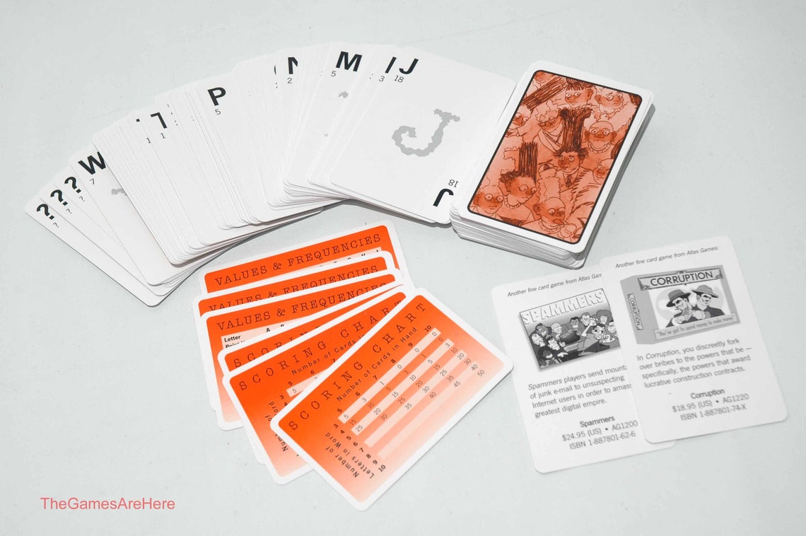 Letter Head Word Forming Card Game Atlas Games 2000 COMPLETE - Etsy