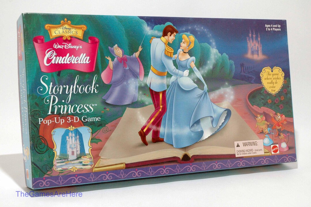Cinderella Storybook Princess Pop up 3D Game - Mattel 1998 COMPLETE ...