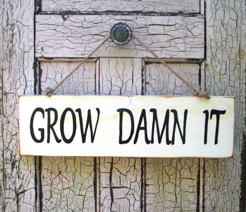 Garden Signgrow Damn Itrustic Signwood Signgarden - Etsy
