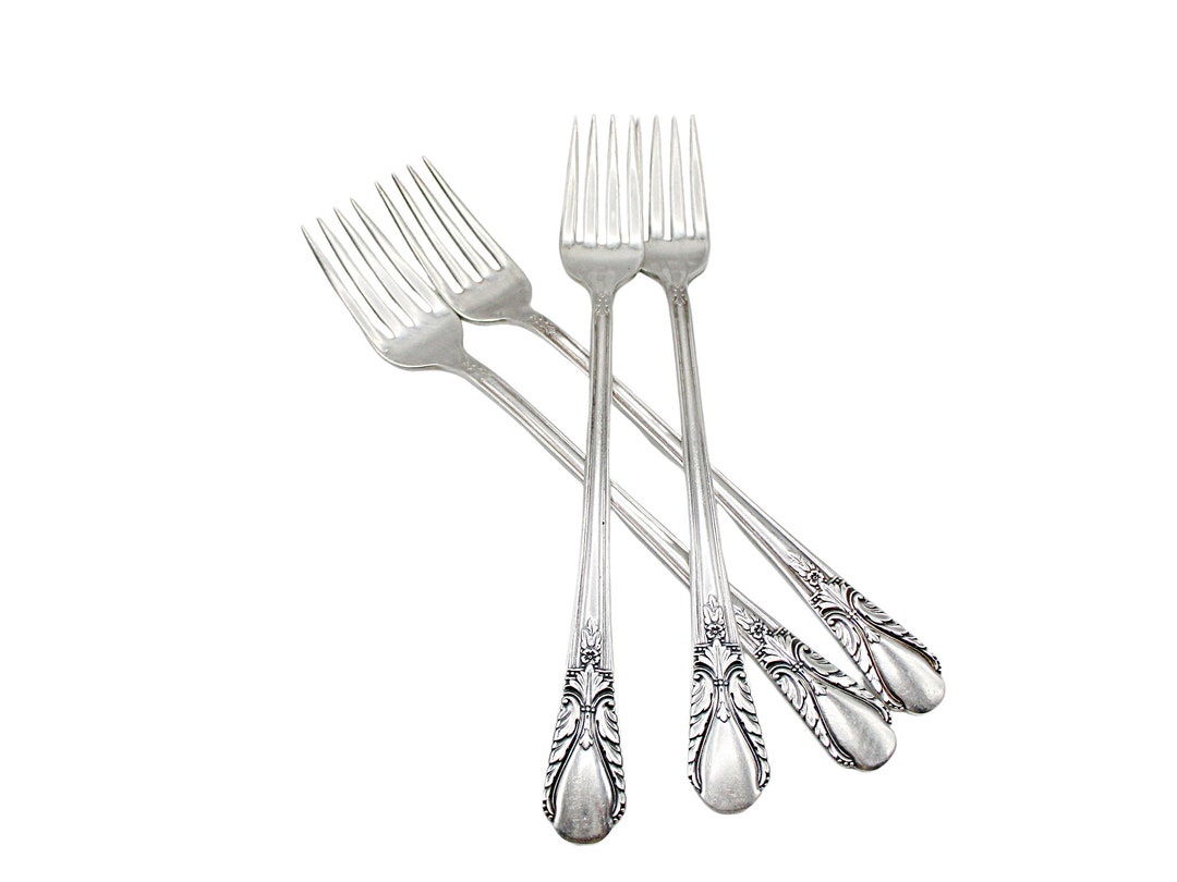 Rogers Avalon Silver Plate Grille Forks, Set of 4, 1940s Replacement ...