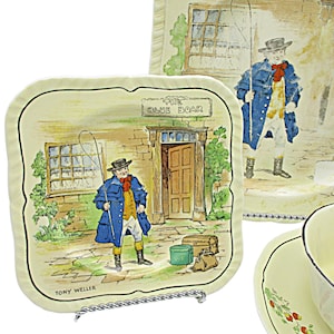 Charles Dickens Character Dish Set Tony Weller, 4pc Set, Luncheon and ...