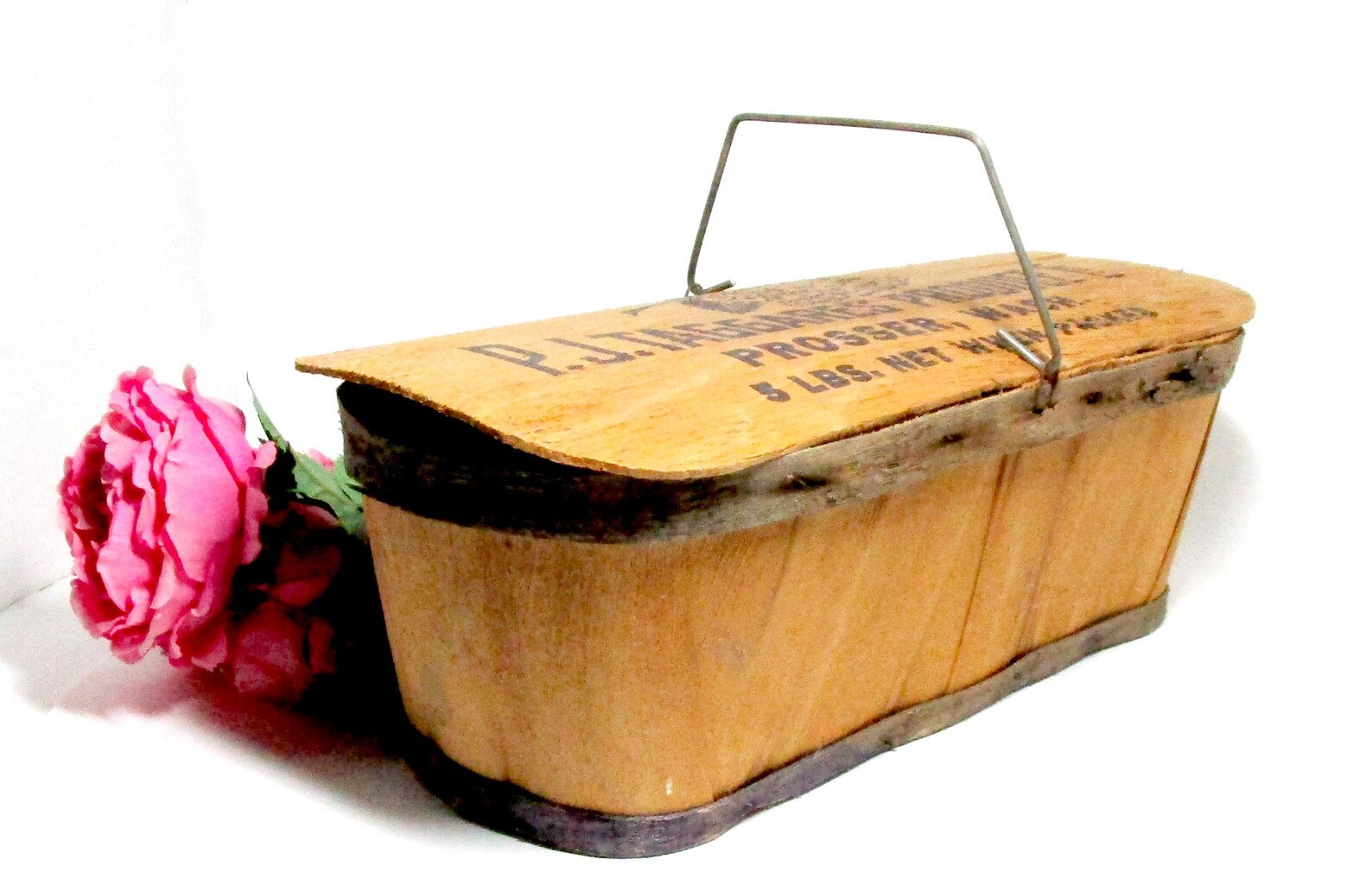 Fruit Vegetable Basket Lidded Produce Carrier Wire Handle - Etsy