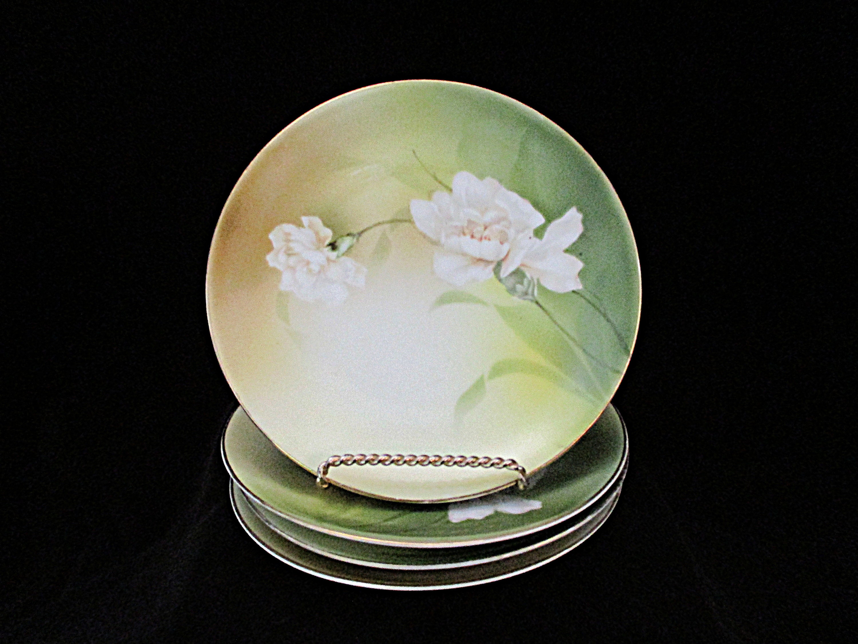RS Germany Bread Plates Dessert Plates Hand Painted Roses - Etsy
