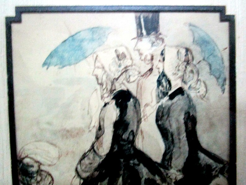 Victorian Etching Watercolor Victorian Ladies and Gentleman - Etsy