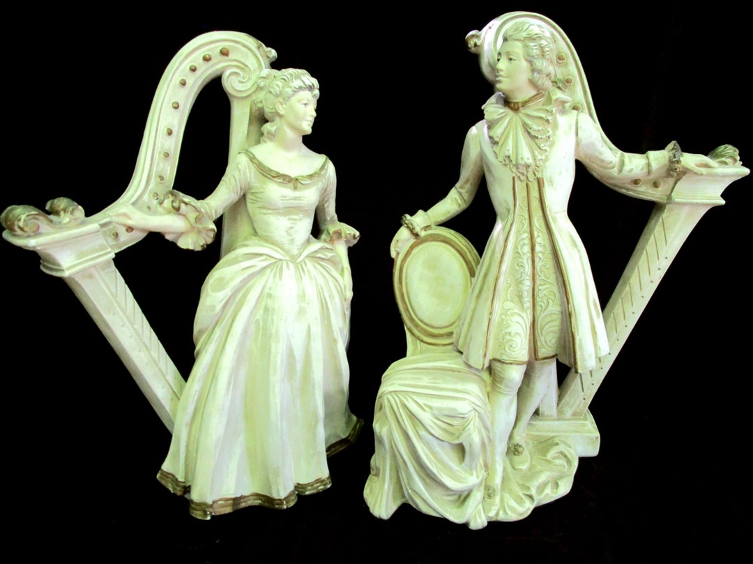Large Mid Century Statues Victorian Man and Woman, Universal Statuary ...