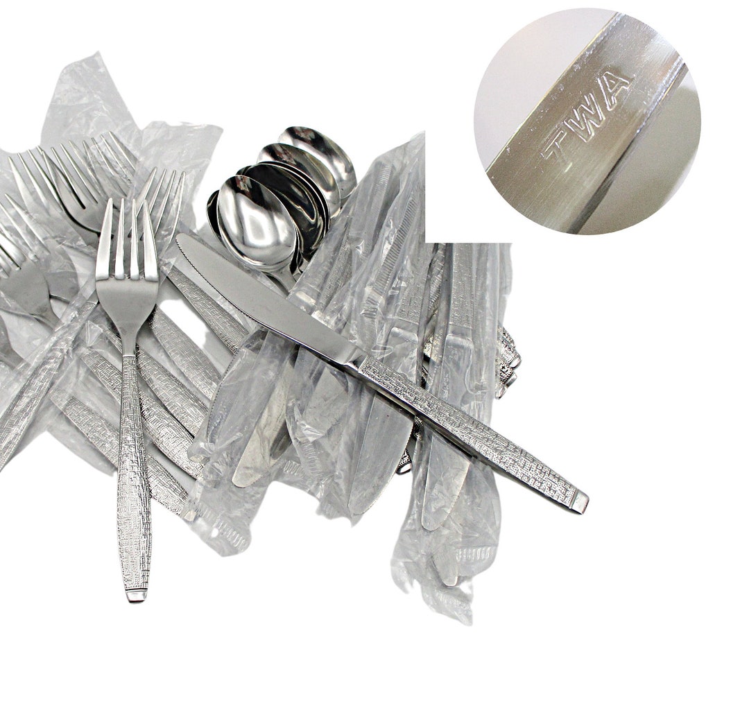 Vintage TWA Flatware, 8 Place Settings PLUS Replacement Pieces, Airline ...