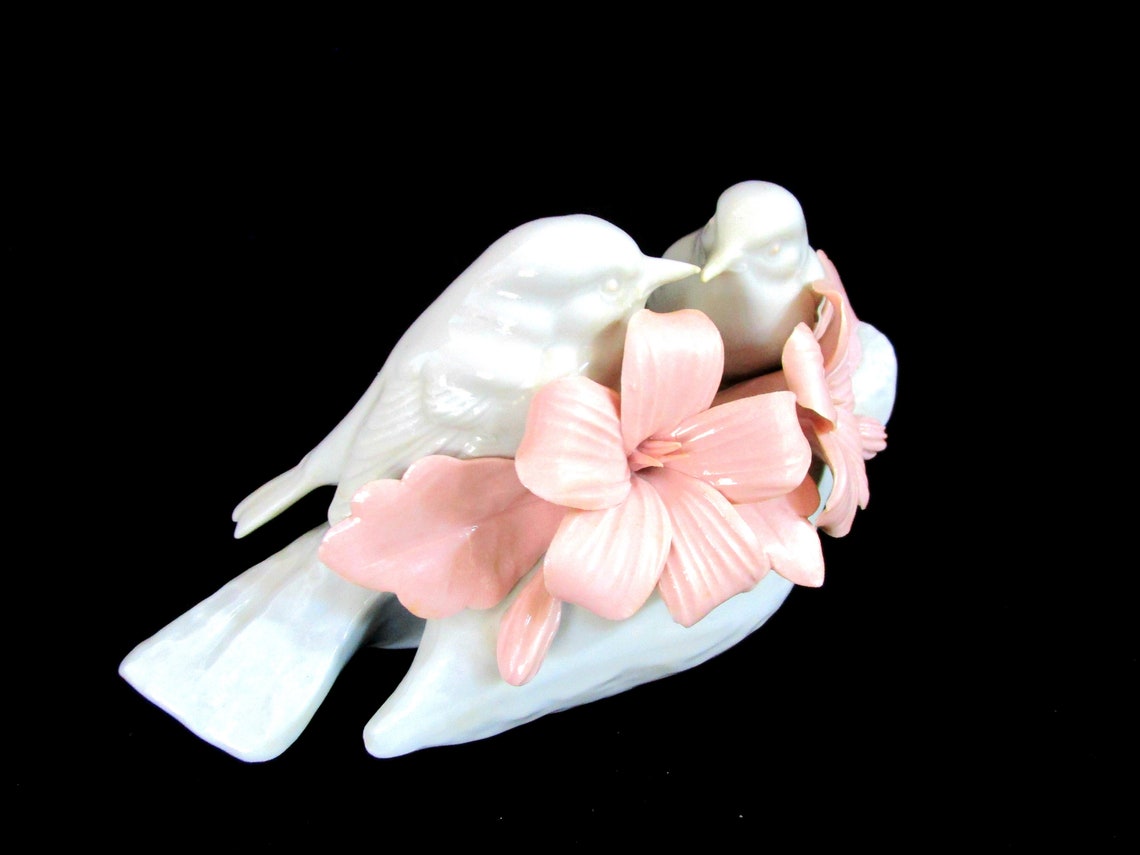 Capodimonte Birds with Pink Flowers Fine Italian Porcelain | Etsy