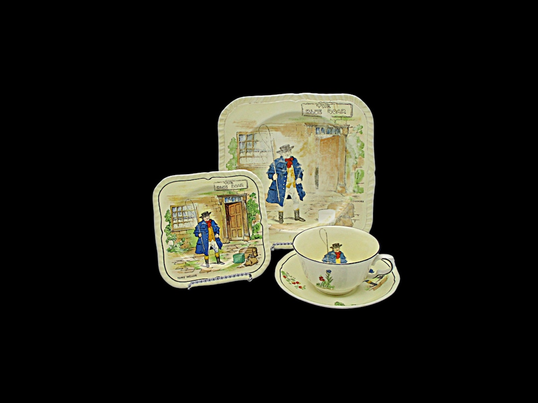 Charles Dickens Character Dish Set Tony Weller, 4pc Set, Luncheon and ...