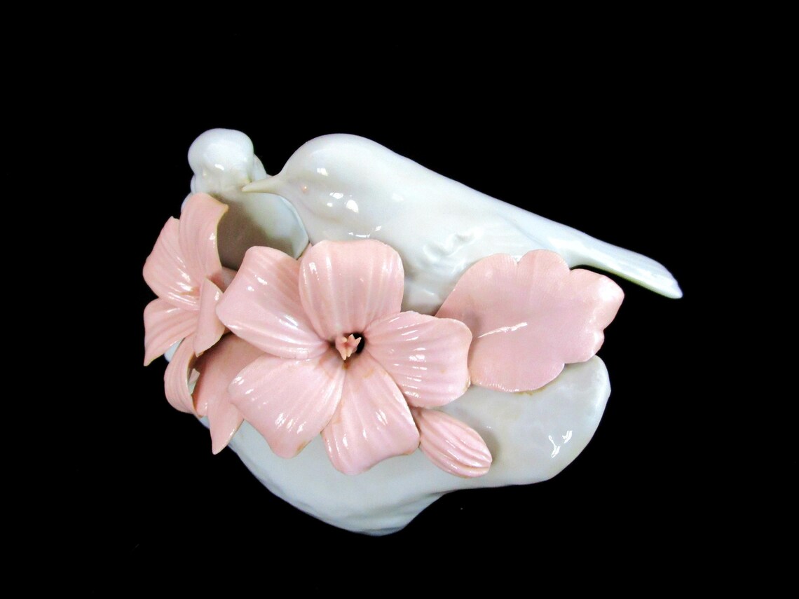 Capodimonte Birds with Pink Flowers Fine Italian Porcelain | Etsy