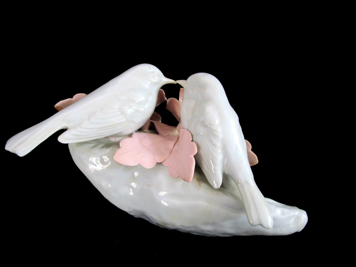 Capodimonte Birds with Pink Flowers Fine Italian Porcelain | Etsy