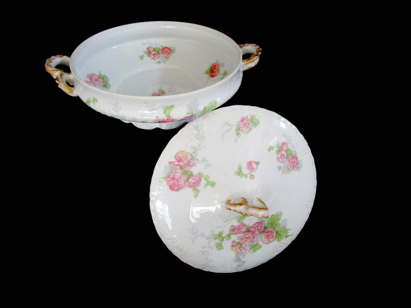 Antique Limoges Serving Dish Large Round Vegetable Jean - Etsy