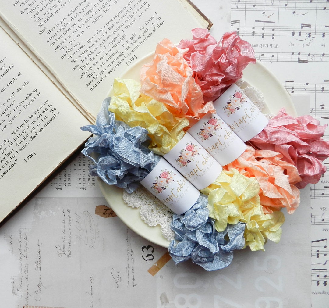 Seam Binding / Junk Journal Closures / Crinkly Seam Binding / Hand ...