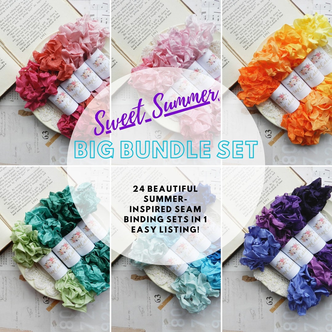 Sweet Summer Big Bundle Seam Binding Set / 24 Bundles / Hand Crinkled ...