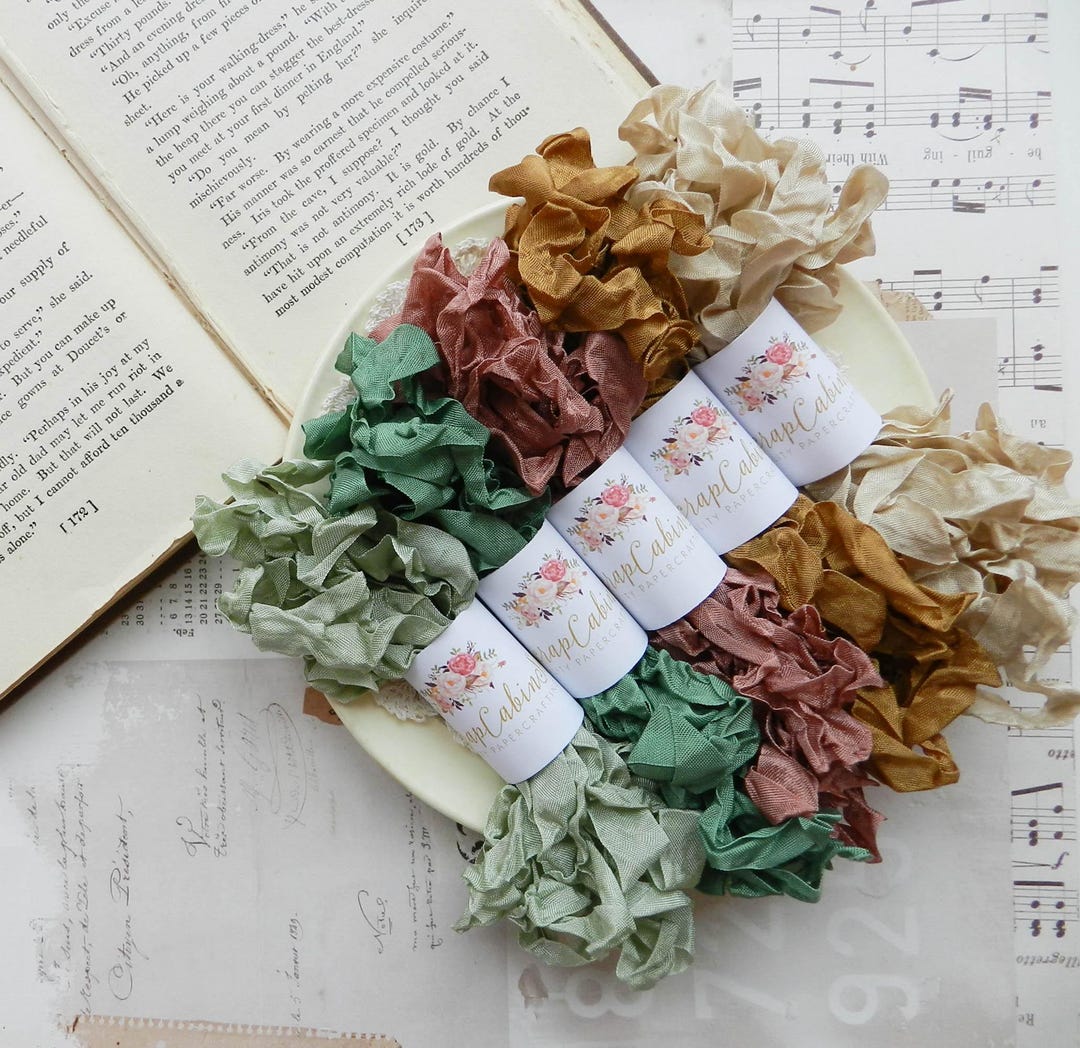 Seam Binding Set / Crinkled / 25 Yards / Bundles / Curly Ribbon / Sea ...