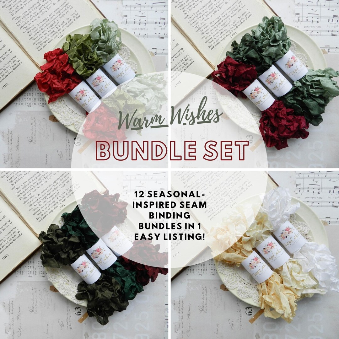Warm Wishes Seam Binding Set / Crinkled / Seam Binding Lot / - Etsy