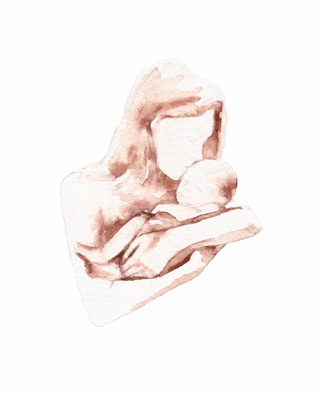 Mother and Child Newborn Art Print Reproduction of Original Watercolor ...