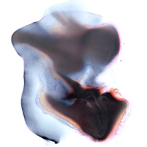 Abstract Expressive Modern Minimalist Ink Painting Black and White Art ...