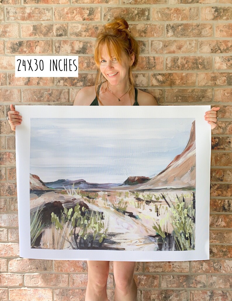 Large Big Bend Window Desert Landscape Southwest Cactus Cacti Canvas ...