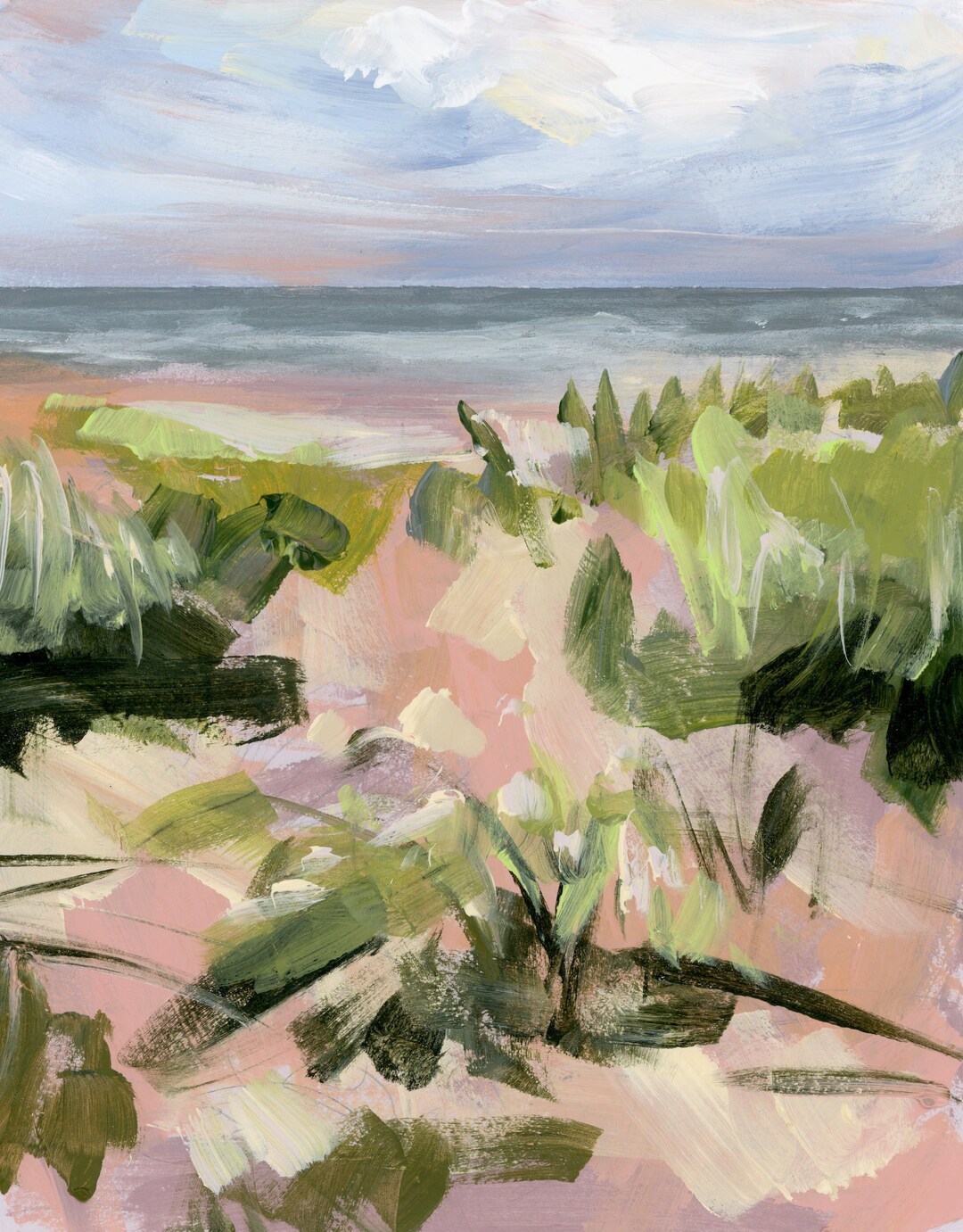 Coastal Beach Painting Abstract Landscape Beach Art Sand Dunes Gulf ...