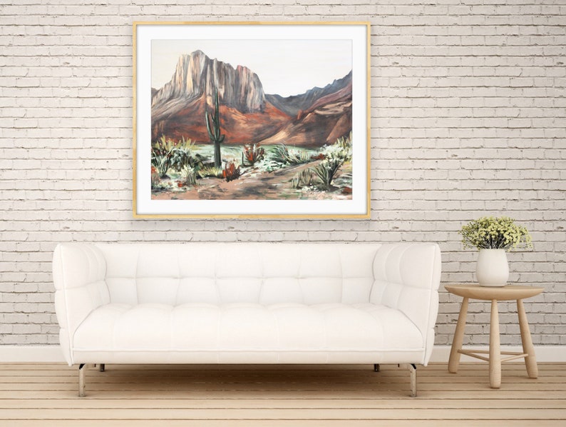 Large Desert Landscape Southwest Cactus Cacti Canvas Art Print | Etsy