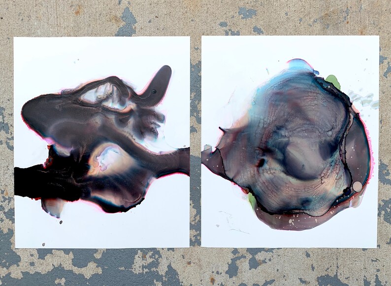 Abstract Expressive Modern Minimalist Ink Painting Black and - Etsy