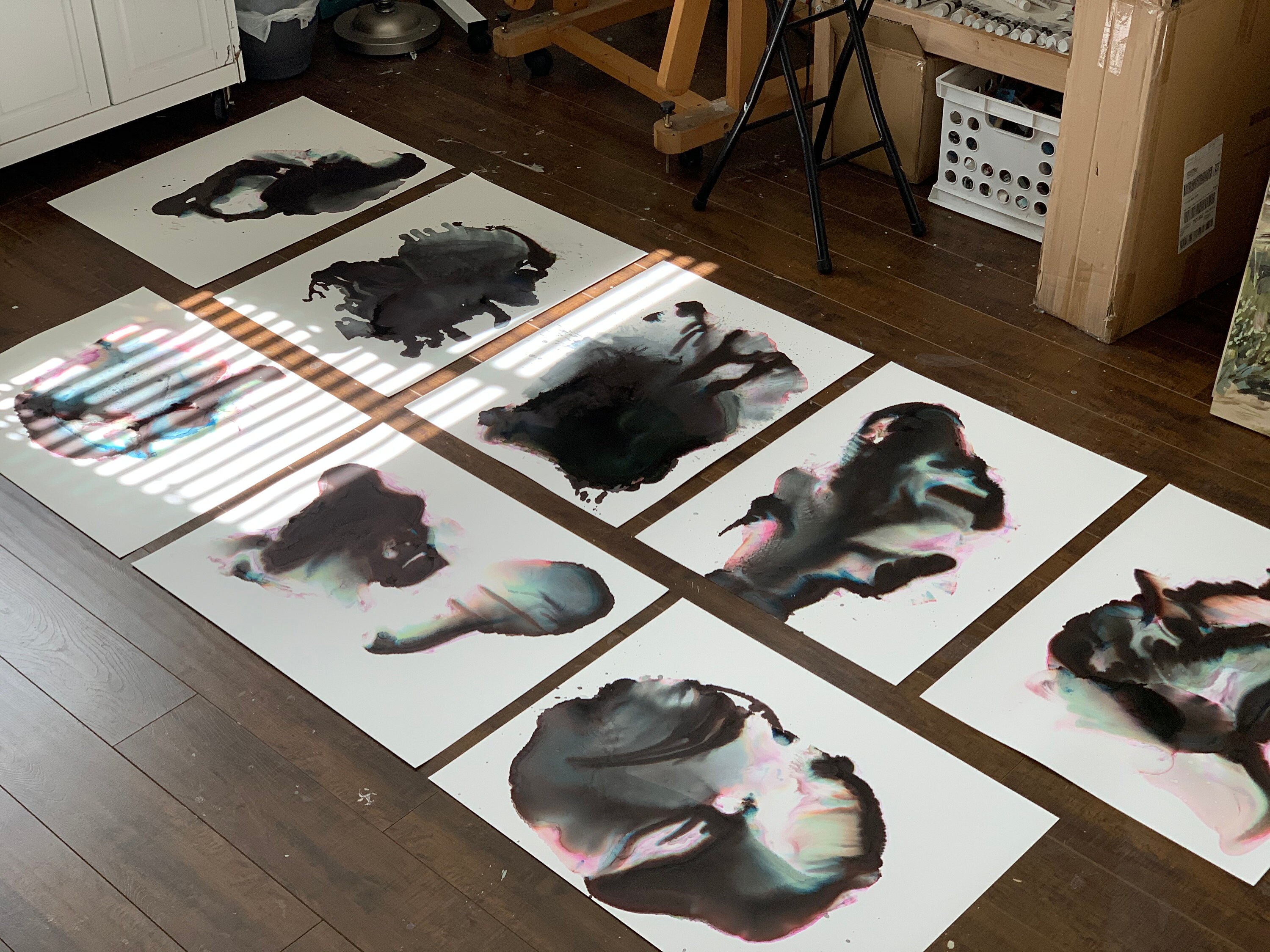 Abstract expressive modern minimalist ink painting black and | Etsy