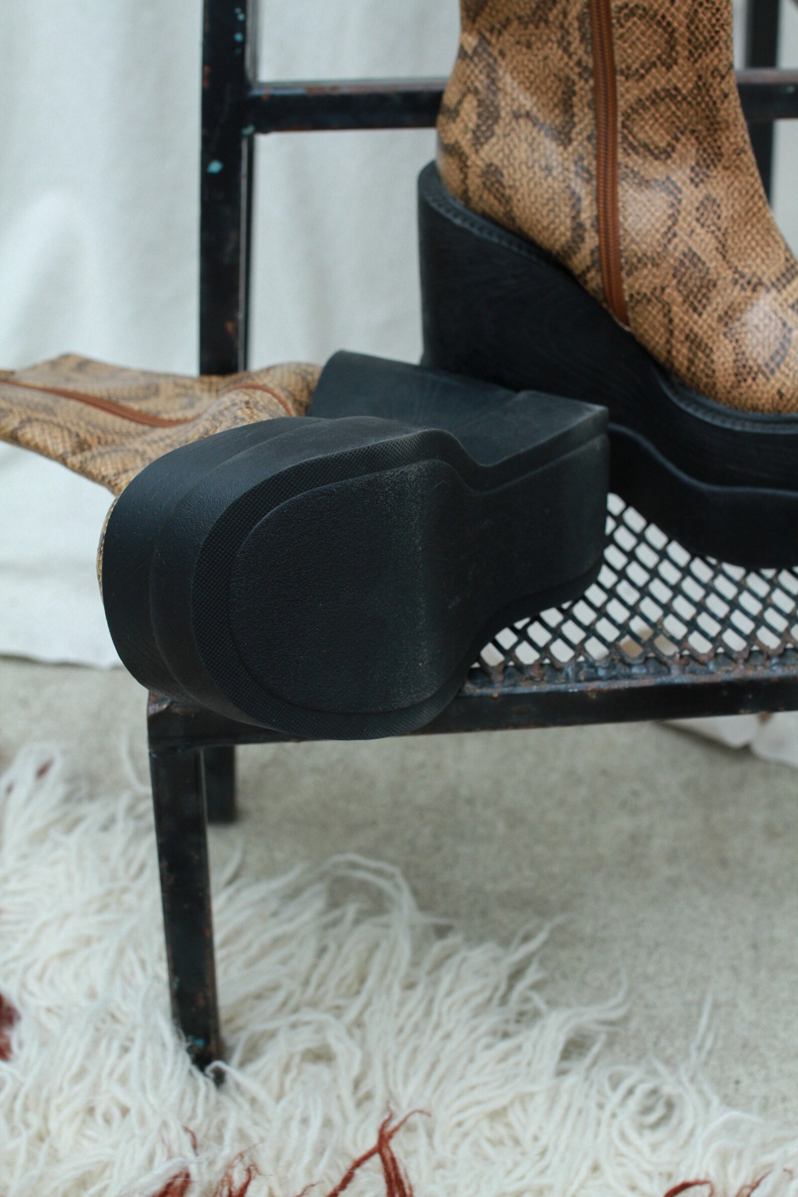 Rare 90’s Snake Skin Platform Glam Boots 5 - Etsy