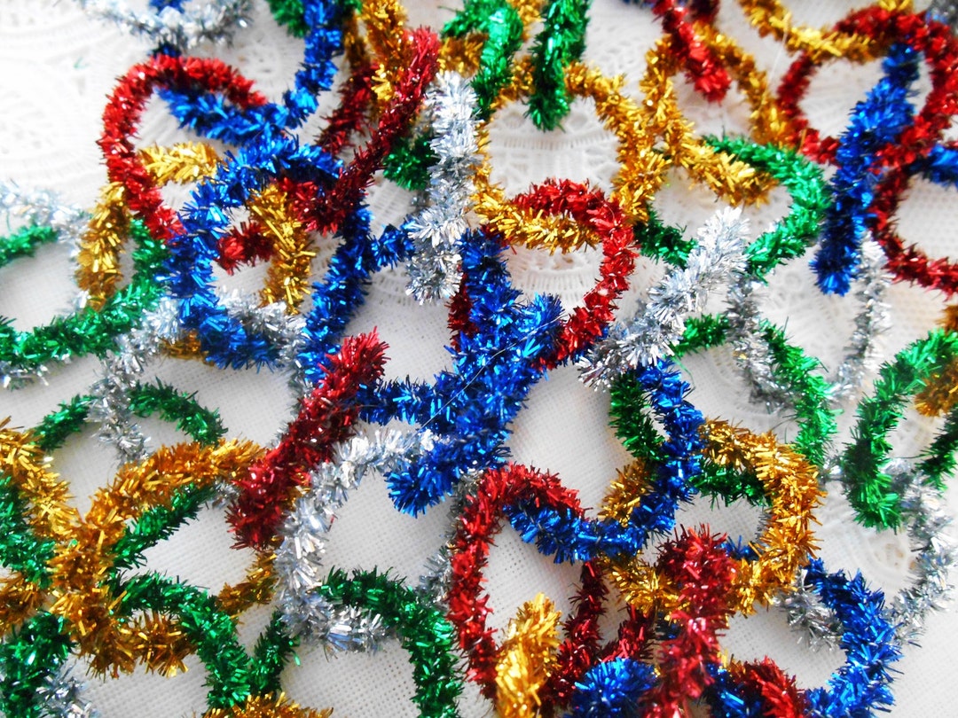 10 PLUS Feet of Vintage Metallic Tinsel Chain Link Christmas or Holiday ...