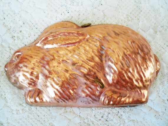 Vintage Figural Copper Mold Tin Lined Bunny Rabbit Gelatin | Etsy