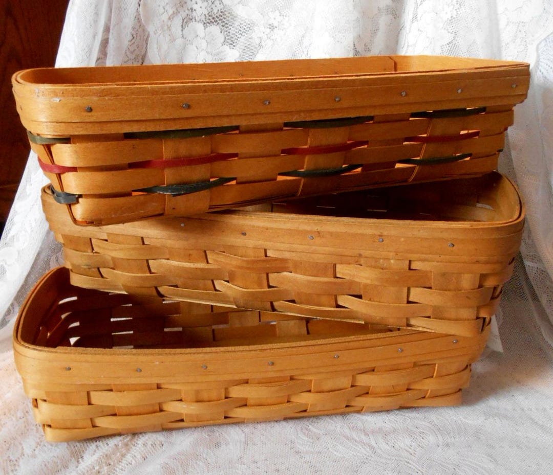 Set of THREE Vintage Handmade Longaberger, Italian Restaurant Bread ...