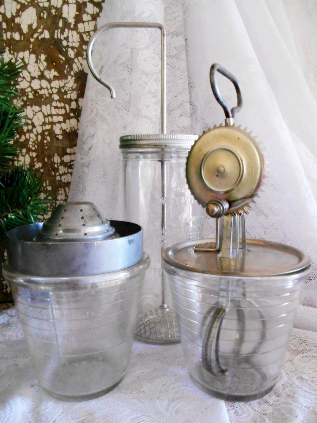 Collection of Flapper Era Kitchen Gadget, Kitchen Utensils, Mayonnaise Maker, Egg Cup Mixer ...