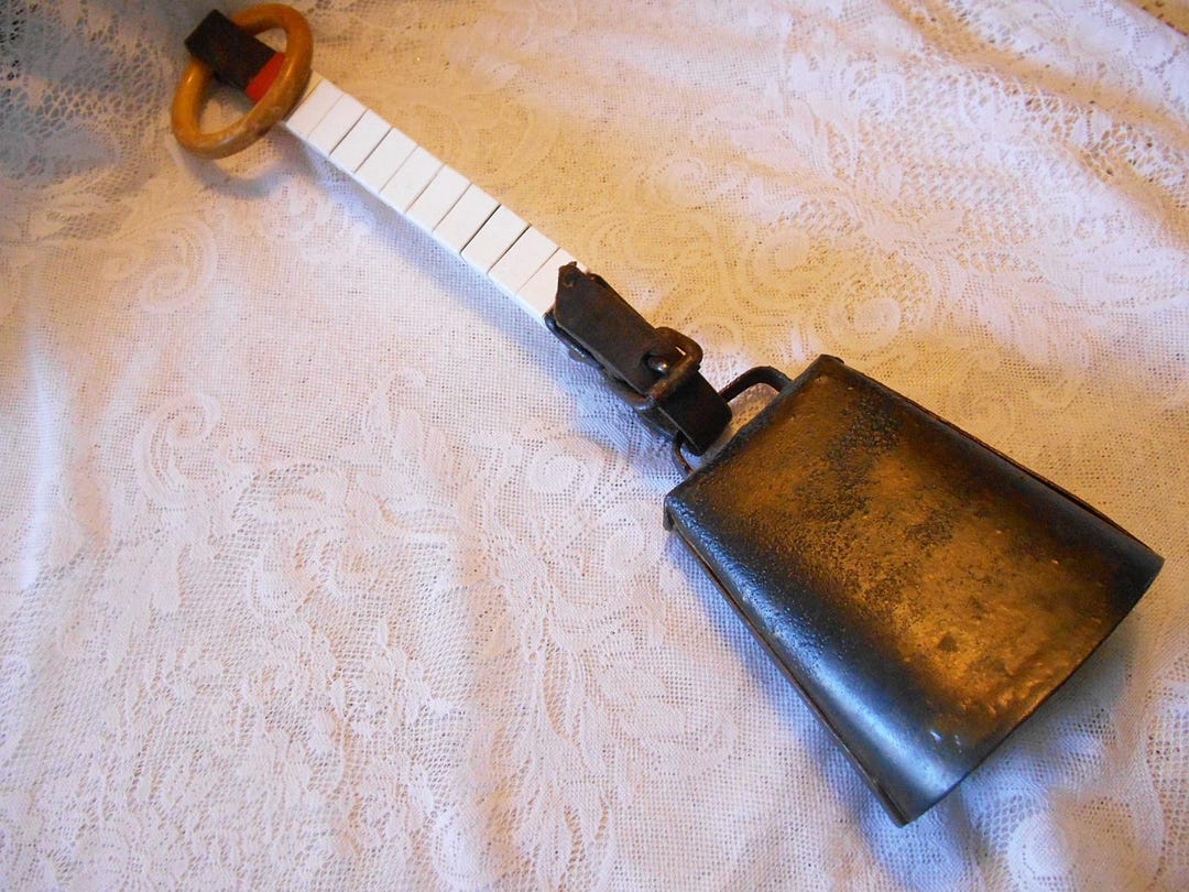 Vintage Primitive, Hand Forged Cow Bell, Cowbell, Rustic Leather Strap ...