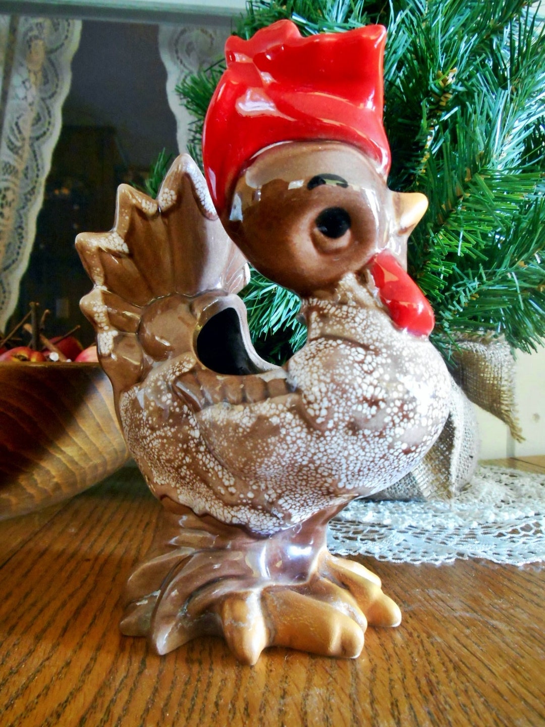 RARE Cocoa Brown Drip Speckled Hen, Pocket Planter Rooster or Chicken ...