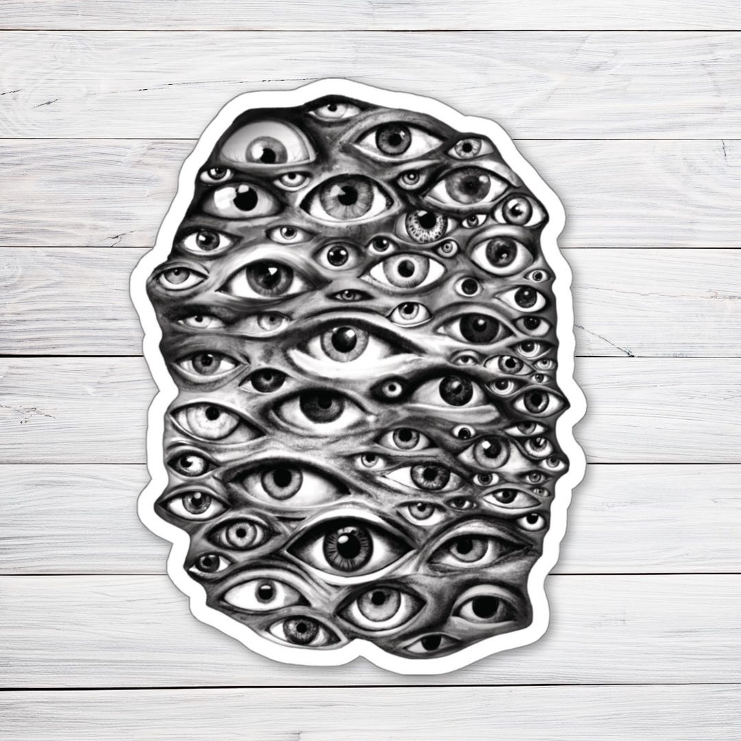 Creepy Eyes Horror Sticker Scary Evil Eye Art Decal Goth Aesthetic ...