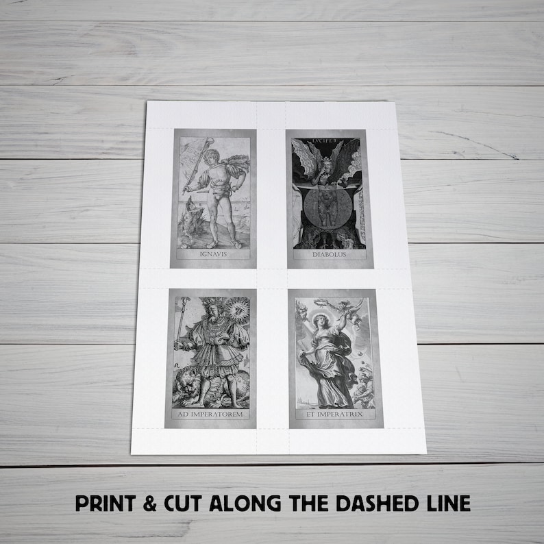 Printable Tarot Cards Digital Download Vintage Occult Pagan Divination ...