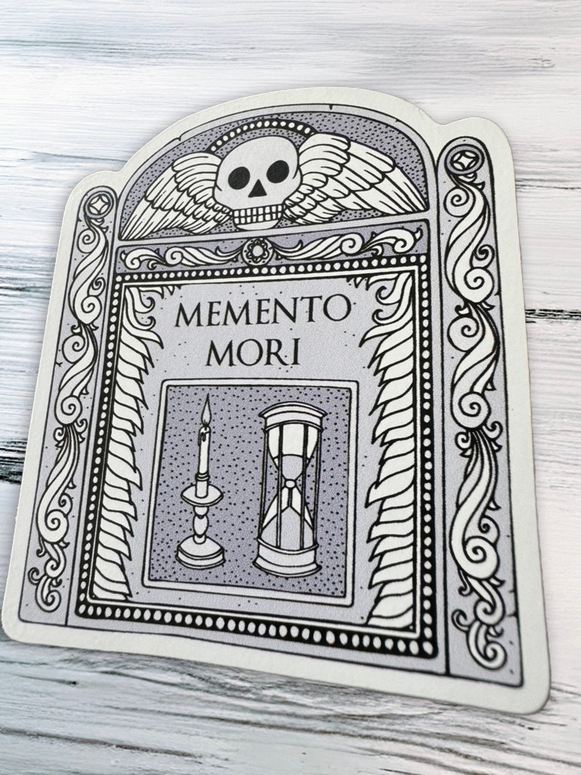 Memento Mori Headstone Sticker Skull Laptop and Waterbottle Decal Vinyl ...