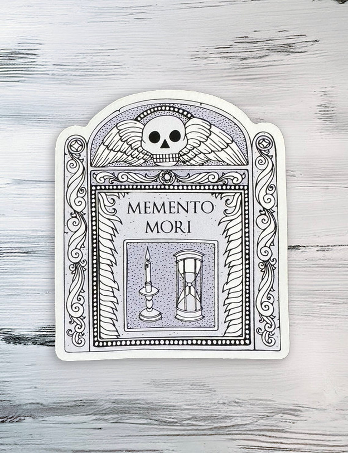 Memento Mori Headstone Sticker Skull Laptop and Waterbottle Decal Vinyl ...